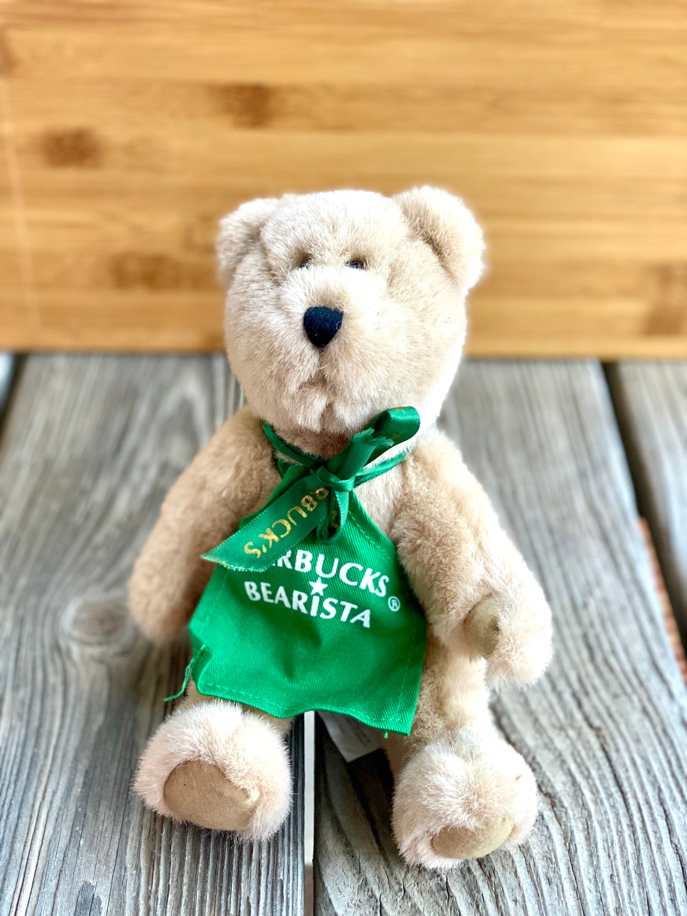 Starbucks 1997 Bearista Plush Bear Vintage First Edition Green Apron ...