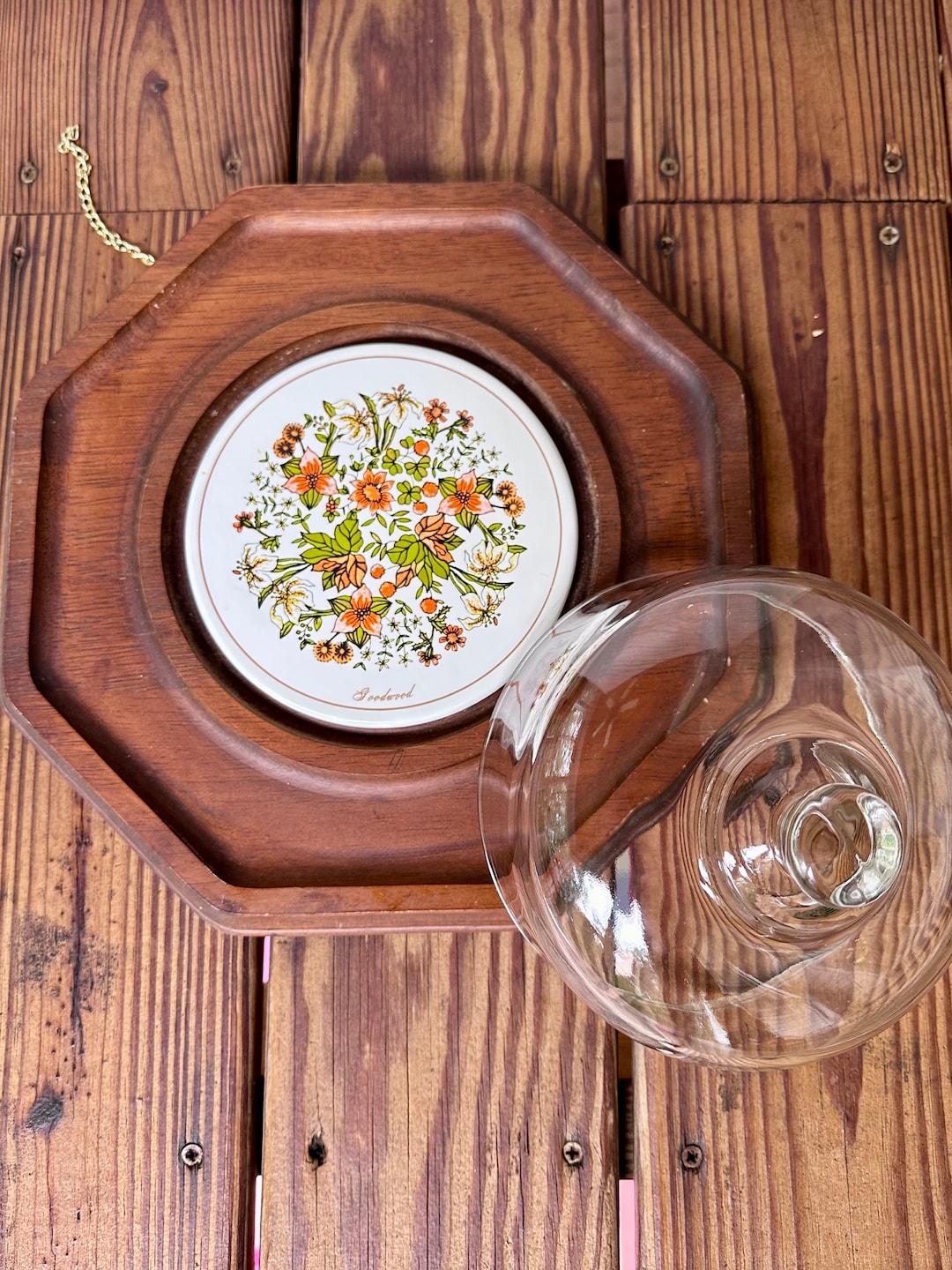 Vintage 1970's Goodwood Teak Wood "indian Summer" Octagon Cheese ...