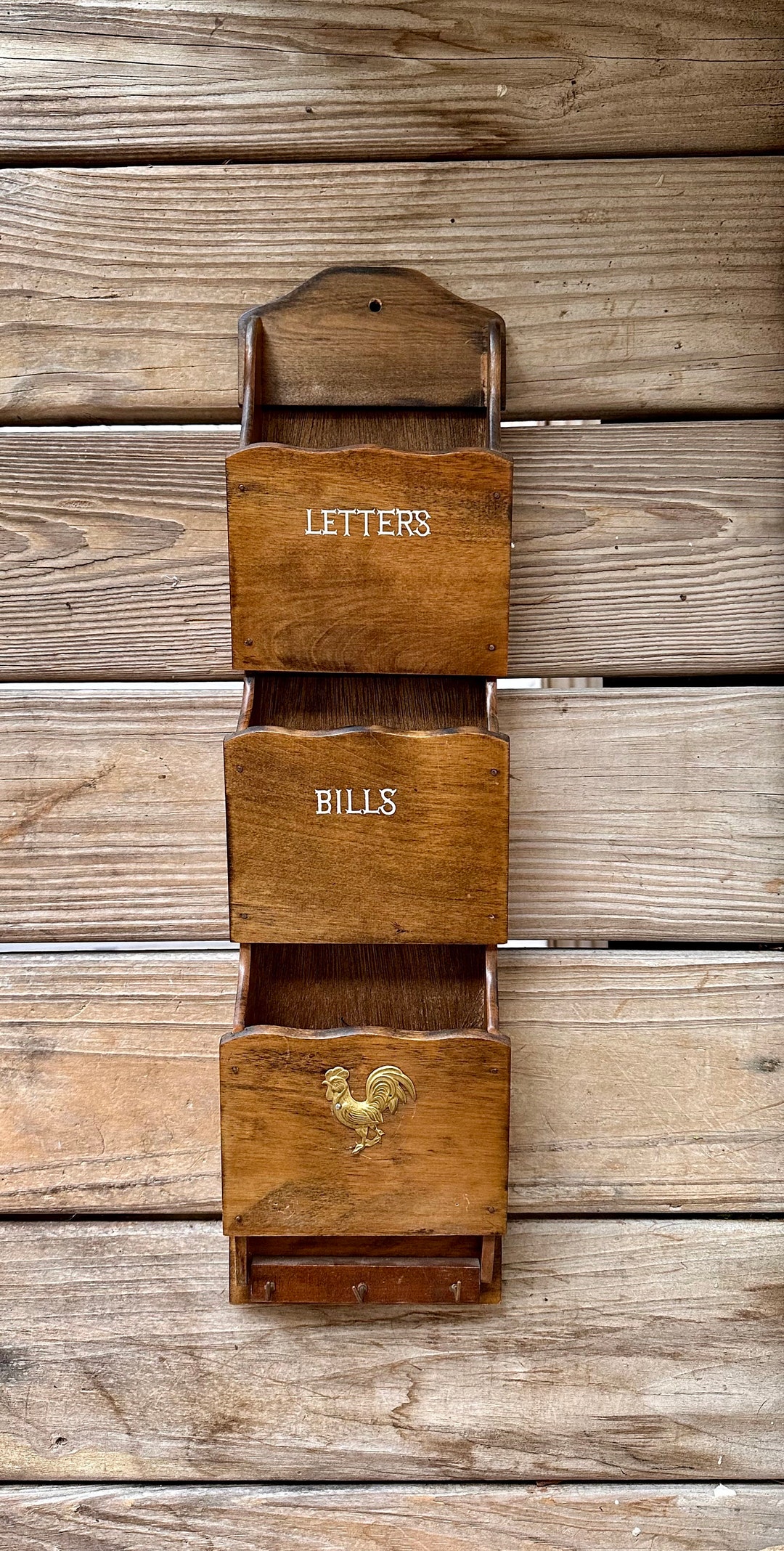 Vintage Wooden 3 Tier Letter Rack - A Gail Craft Product - Japan - MCM ...