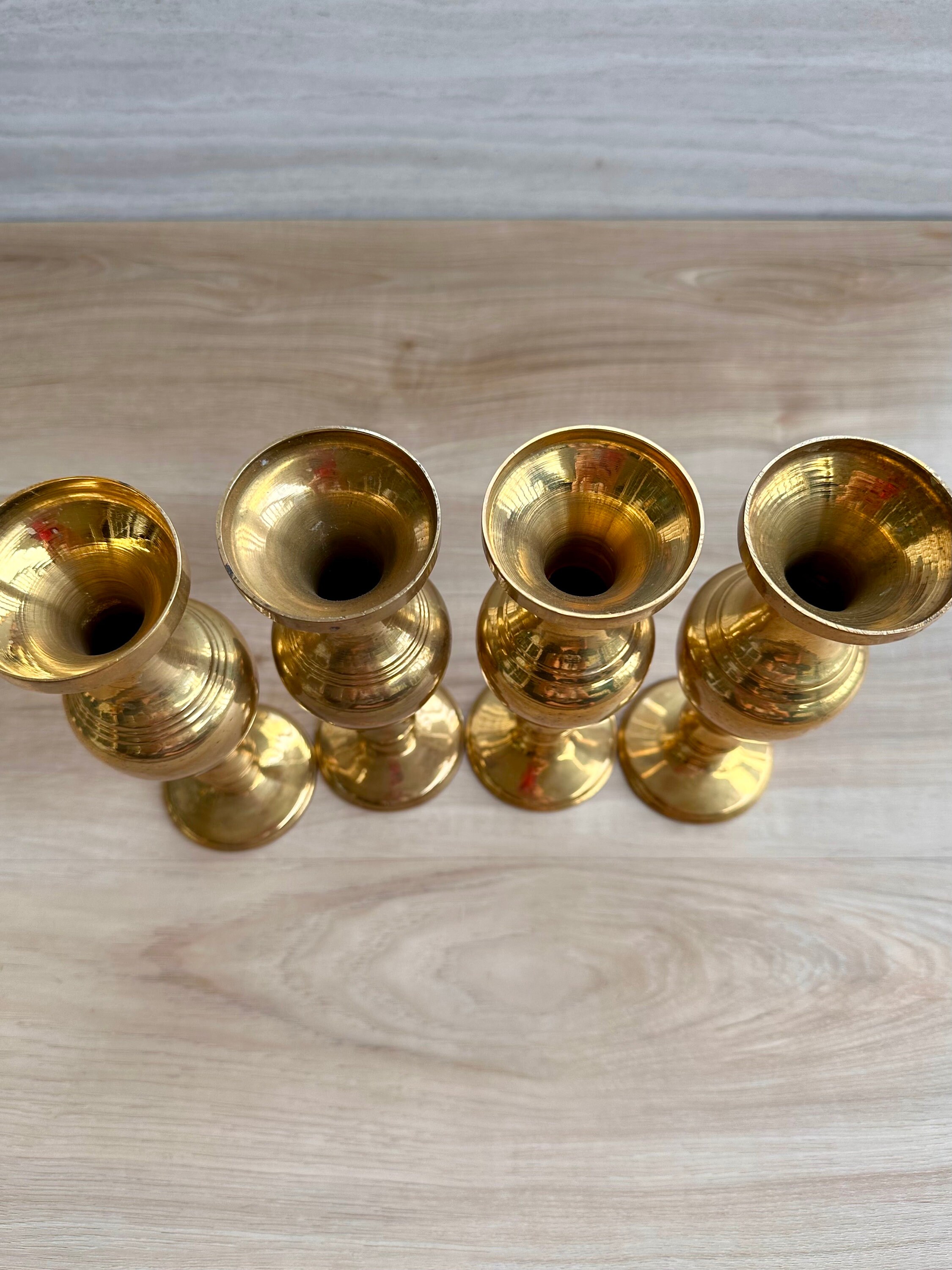 Vintage 8 Heavy Brass Bud Vase Urn Made in Hong Kong 4 Avalible Price ...