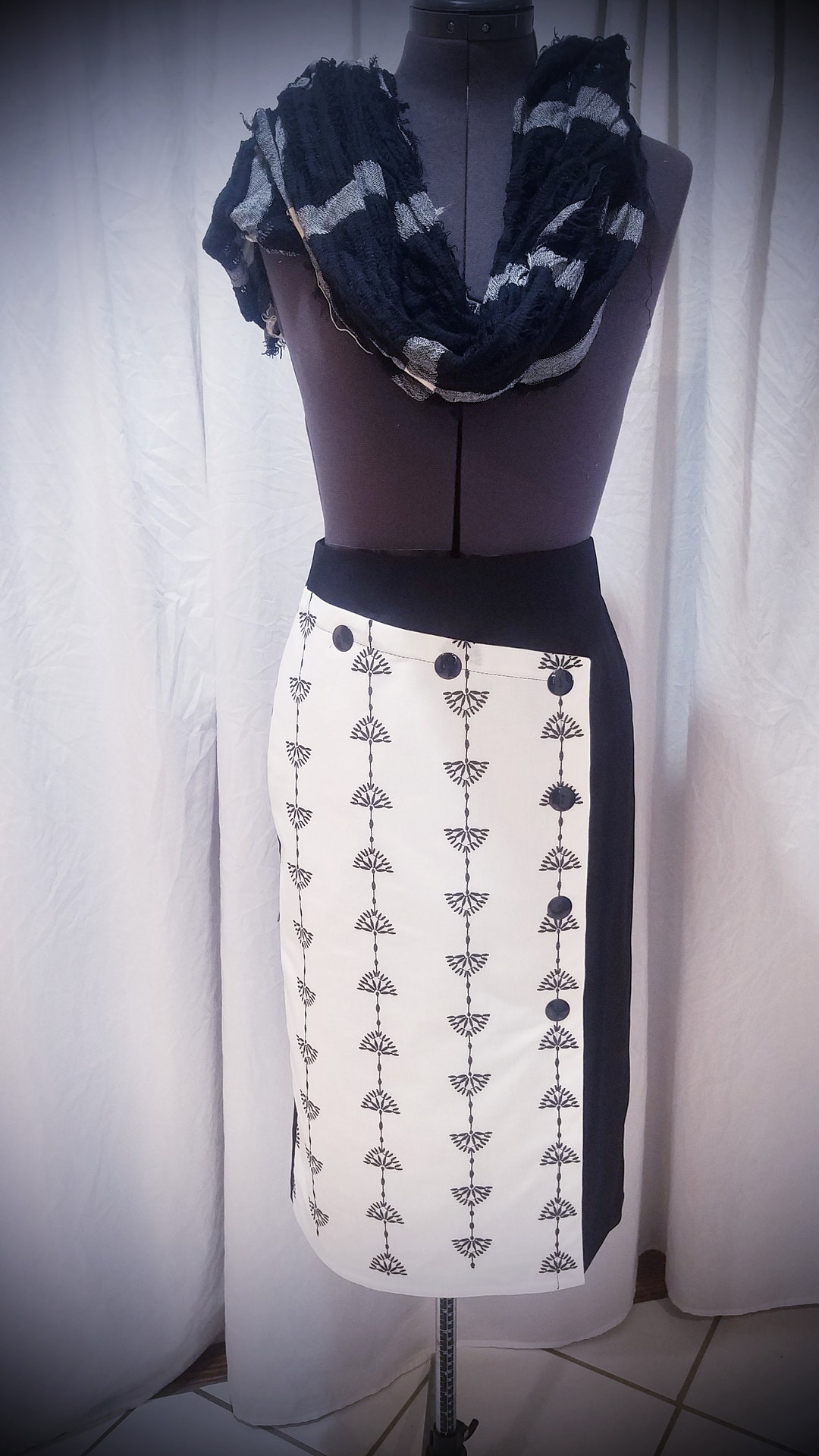 Embroidered Fan Panel Skirt - Etsy