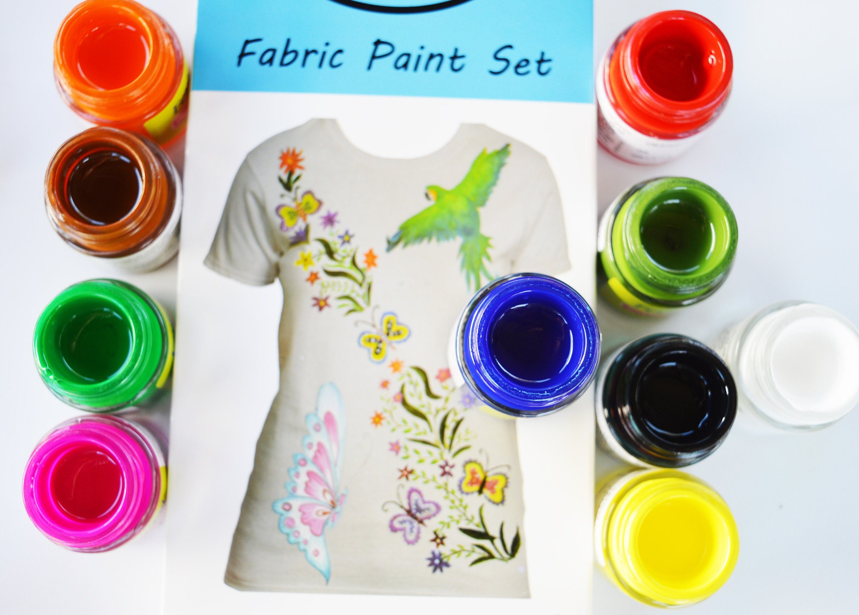 10 Fabric Paint Set Textile Clothes T Shirt Paints Paint Permanent 15ml ...