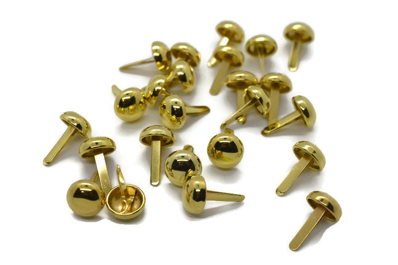 25 Pack Gold Paper Clips 11mm Dome Split Pin Fastener Pins - Etsy