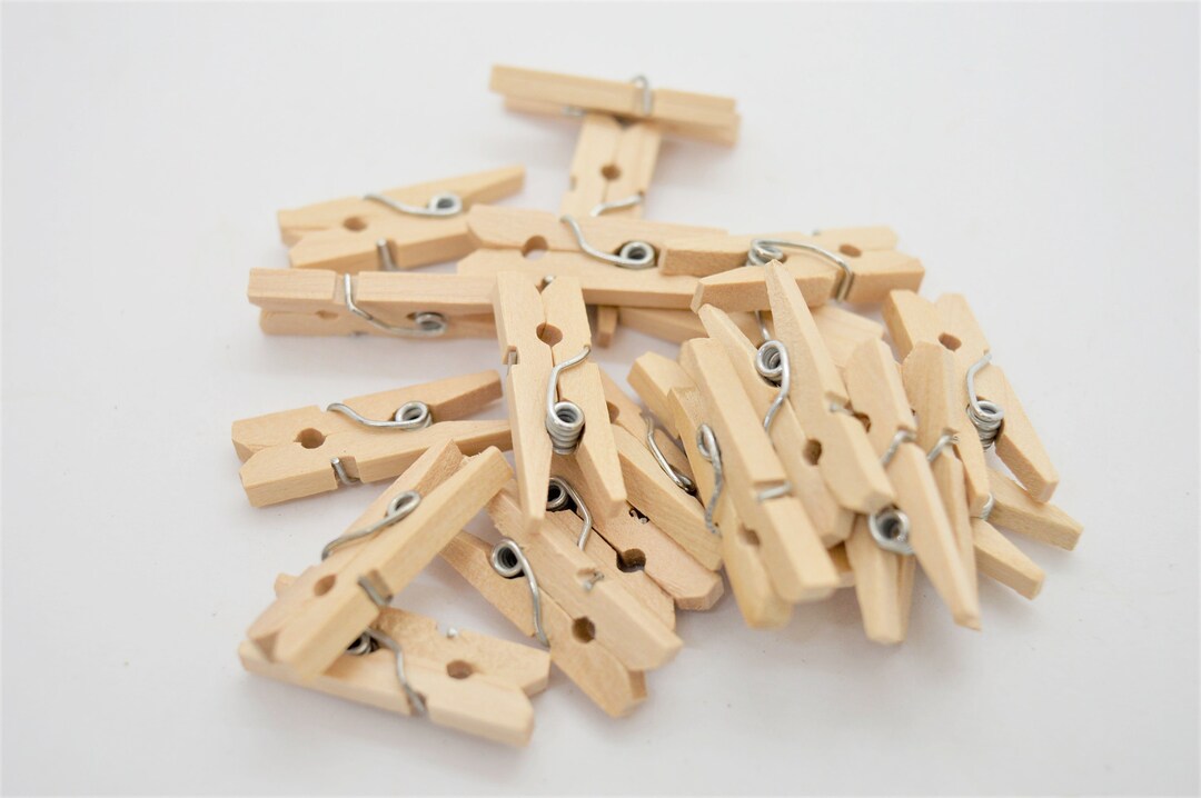 100 Pegs Mini Wooden Clothes Pegs Craft Embellishments Wedding - Etsy UK