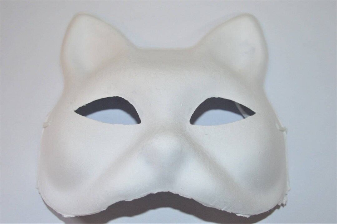 Cat White Mask Plain Masks Fancy Dress Masquerade Party Halloween Mask ...