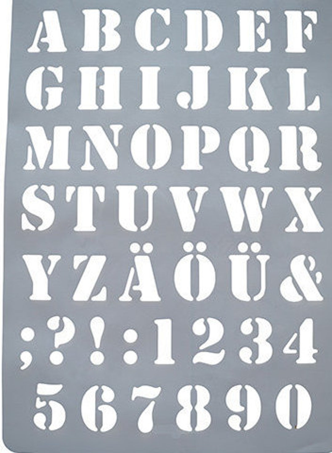 ABC Wall Stencil Reusable Alphabet Letters Numbers Lettering Typeface ...