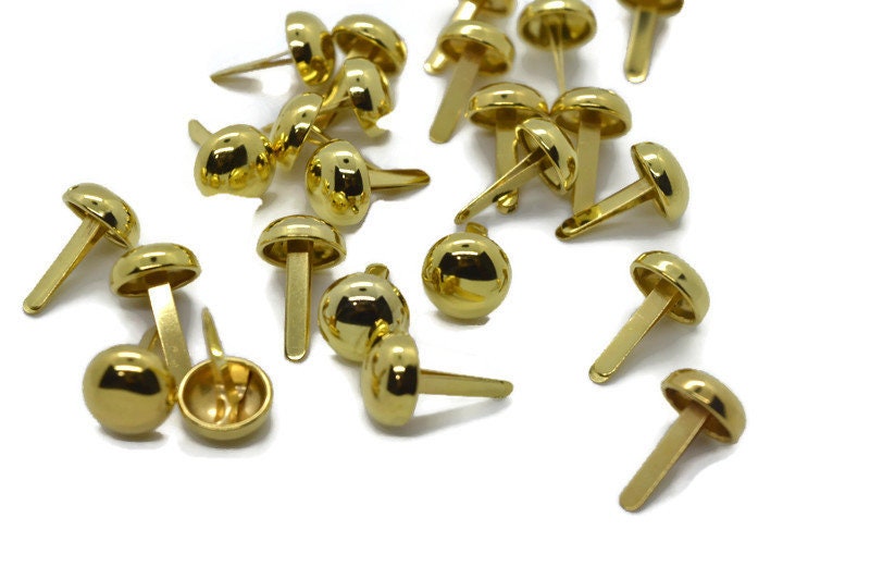 25 Pack Gold Paper Clips 11mm Dome Split Pin Fastener Pins - Etsy