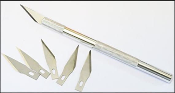 Hobby Craft Knife Handle With 5 Blades - Etsy