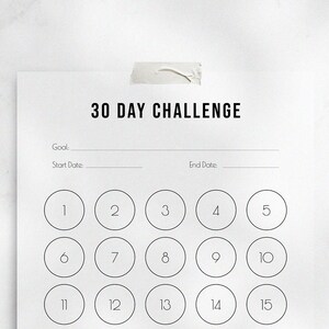 Printable 30 Day Challenge, Digital Download Habit Tracker, Goal ...