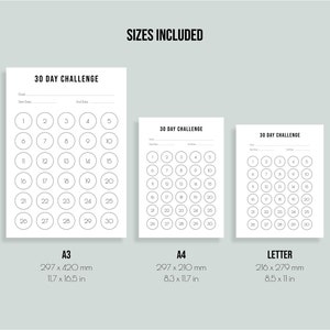 Printable 30 Day Challenge, Digital Download Habit Tracker, Goal ...