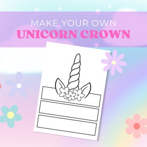 Printable Unicorn Birthday Crown to Color ,DIY Unicorn Printable ...