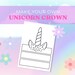 Printable Unicorn Birthday Crown to Color ,DIY Unicorn Printable ...