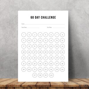 Printable 60 Day Challenge, Digital Download Habit Tracker, Goal ...