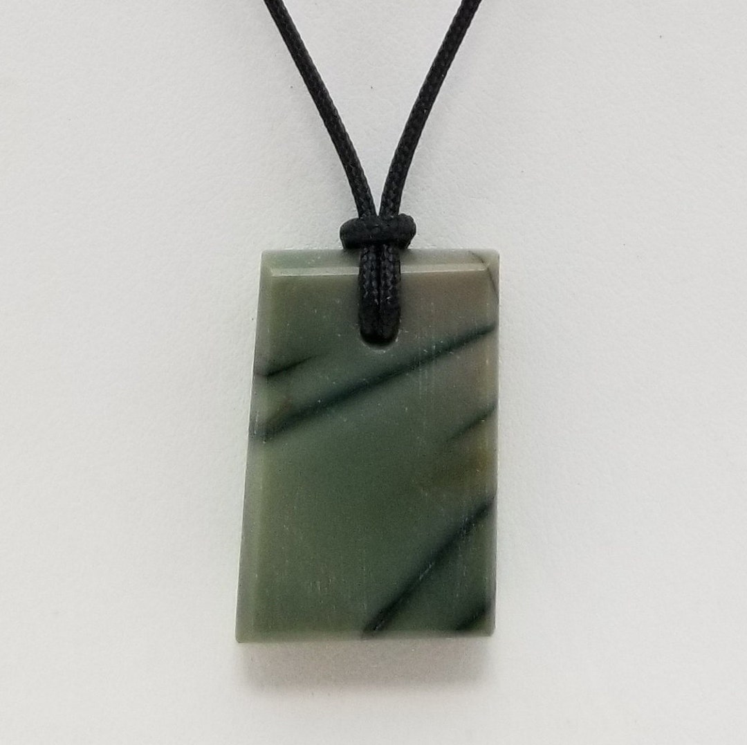 Green Jasper Pendant Necklace, Free Shipping (19118), Lizard Skin ...
