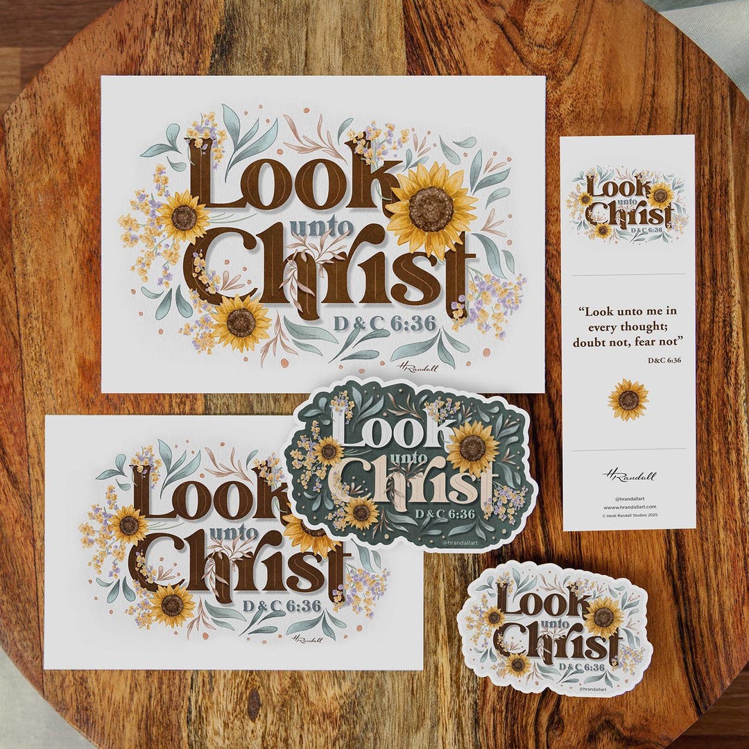 2025 LDS Youth Theme "look Unto Christ" Sticker & Card Pack - Etsy