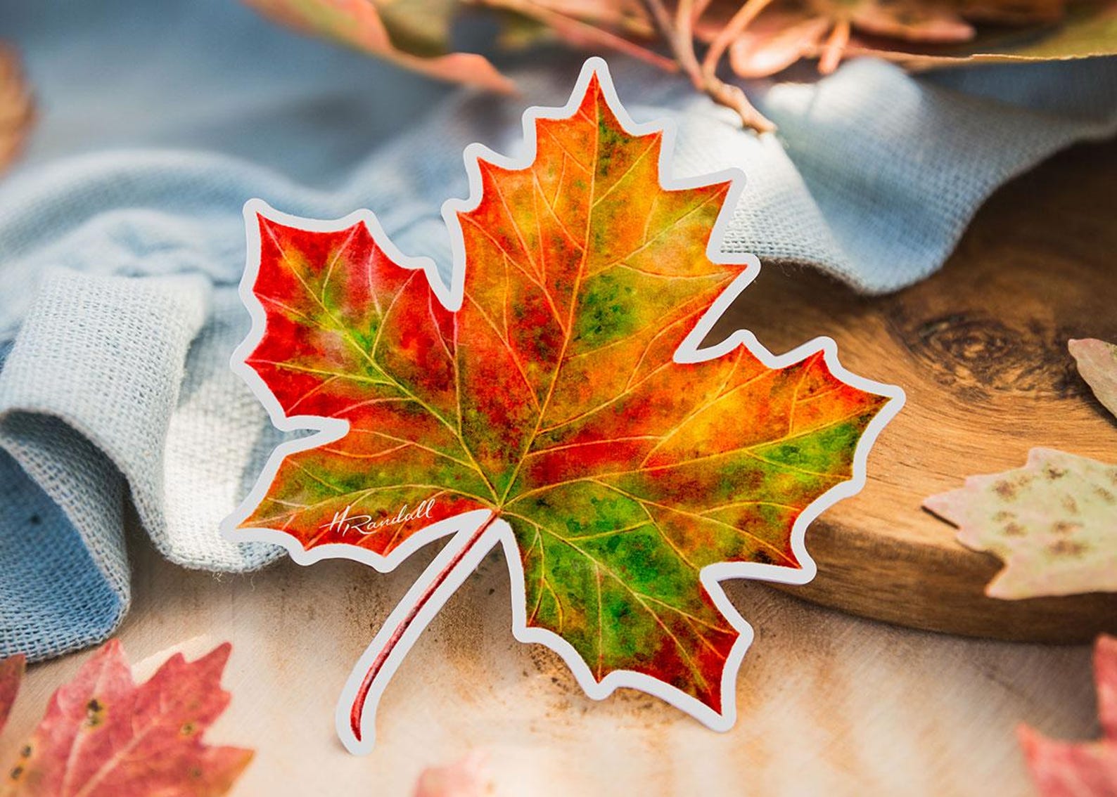Maple Fall Leaf Sticker (waterproof) - Etsy