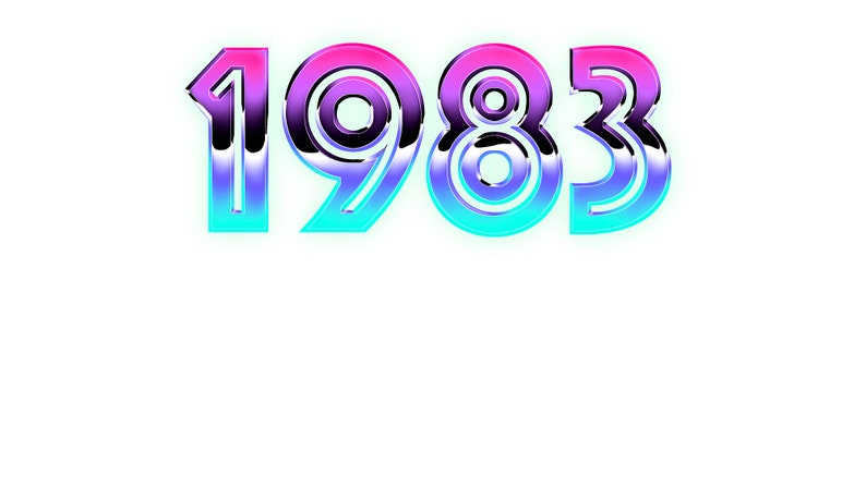 1983 PNG, 5 Digitals, 40th Birthday Digital File, 1983 Png 5 Chrome ...