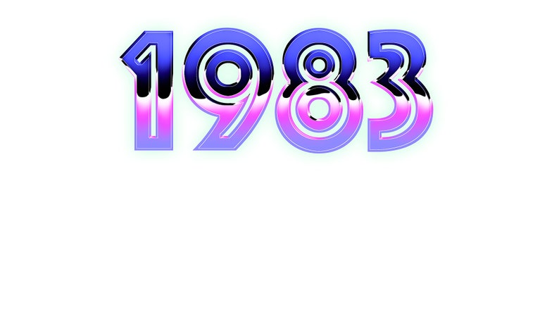 1983 PNG, 5 Digitals, 40th Birthday Digital File, 1983 Png 5 Chrome ...