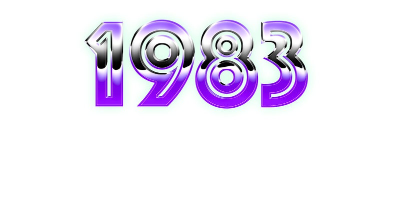 1983 PNG, 5 Digitals, 40th Birthday Digital File, 1983 Png 5 Chrome ...