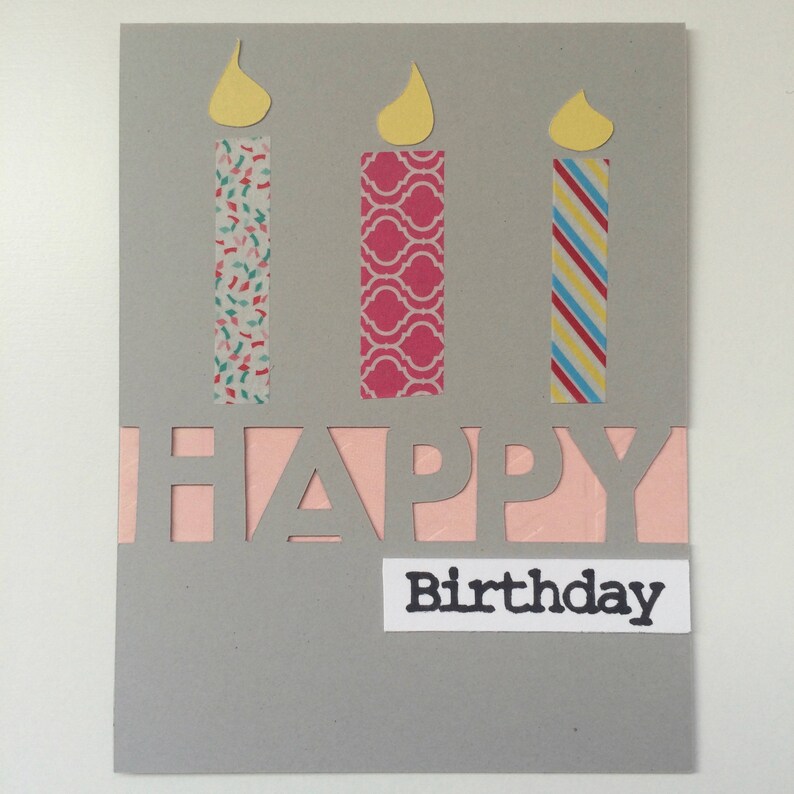 Handmade Happy Birthday Cutout Card - Etsy