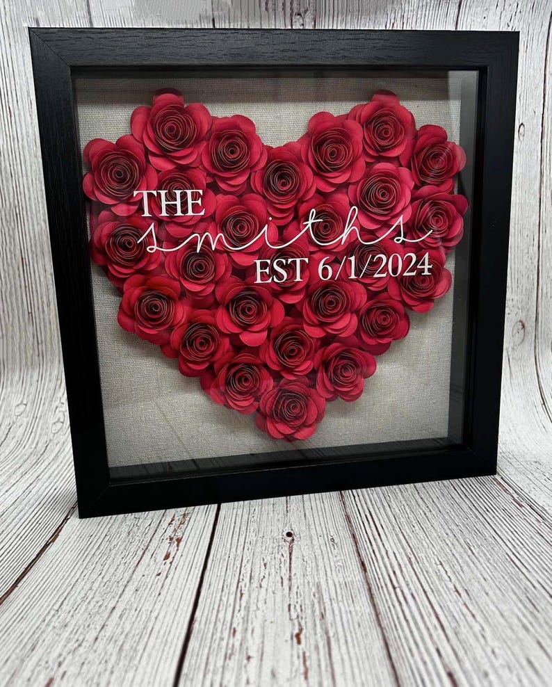 Heart Anniversary Shadow Box - Etsy