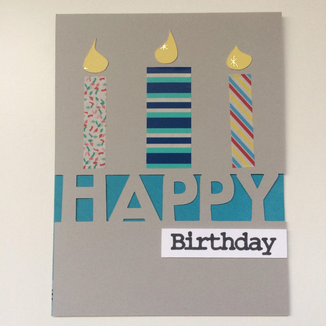 Handmade Happy Birthday Cutout Card - Etsy