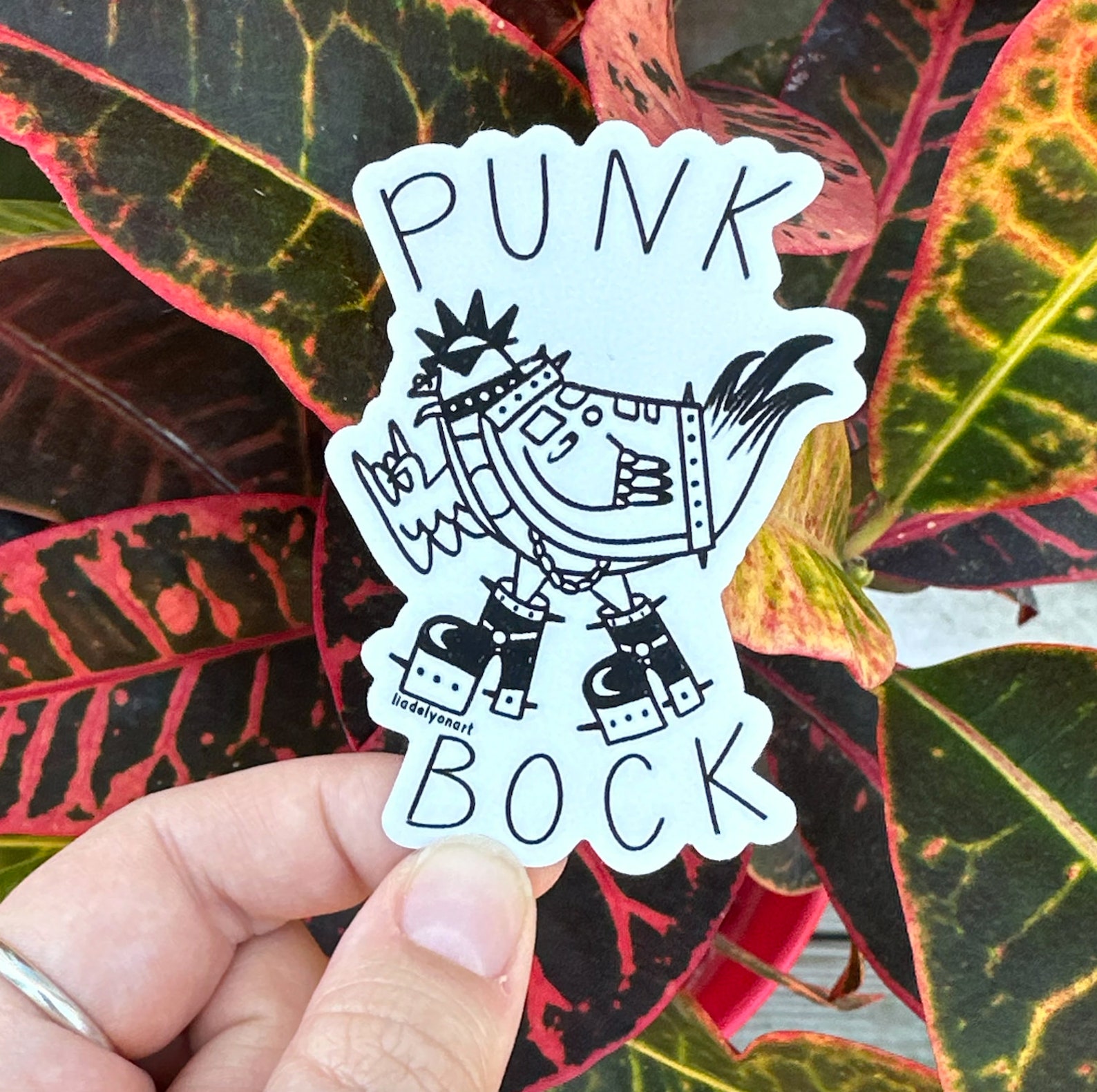 Punk Rock Chicken Water Bottle Sticker - Etsy