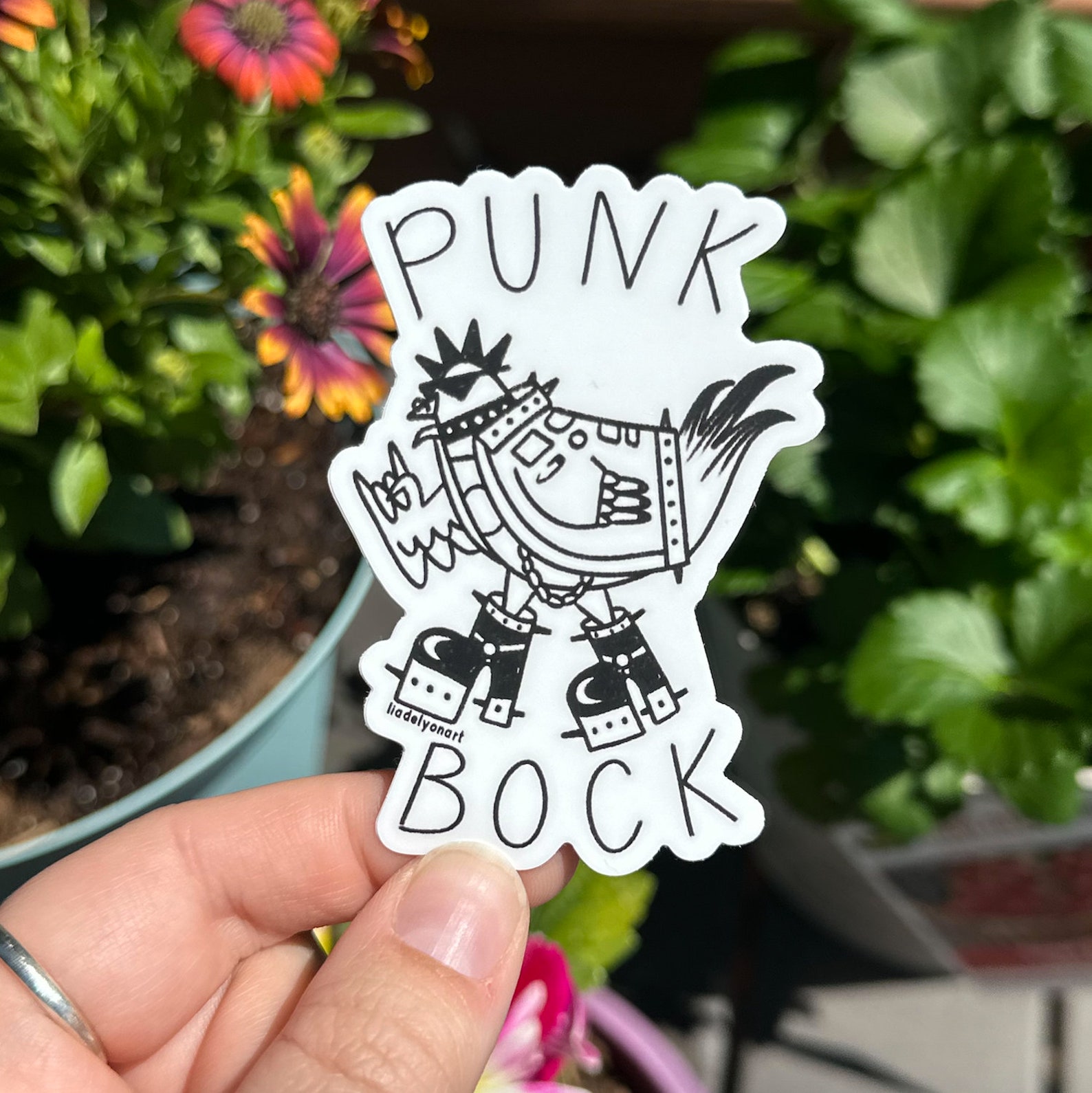 Punk Rock Chicken Water Bottle Sticker - Etsy