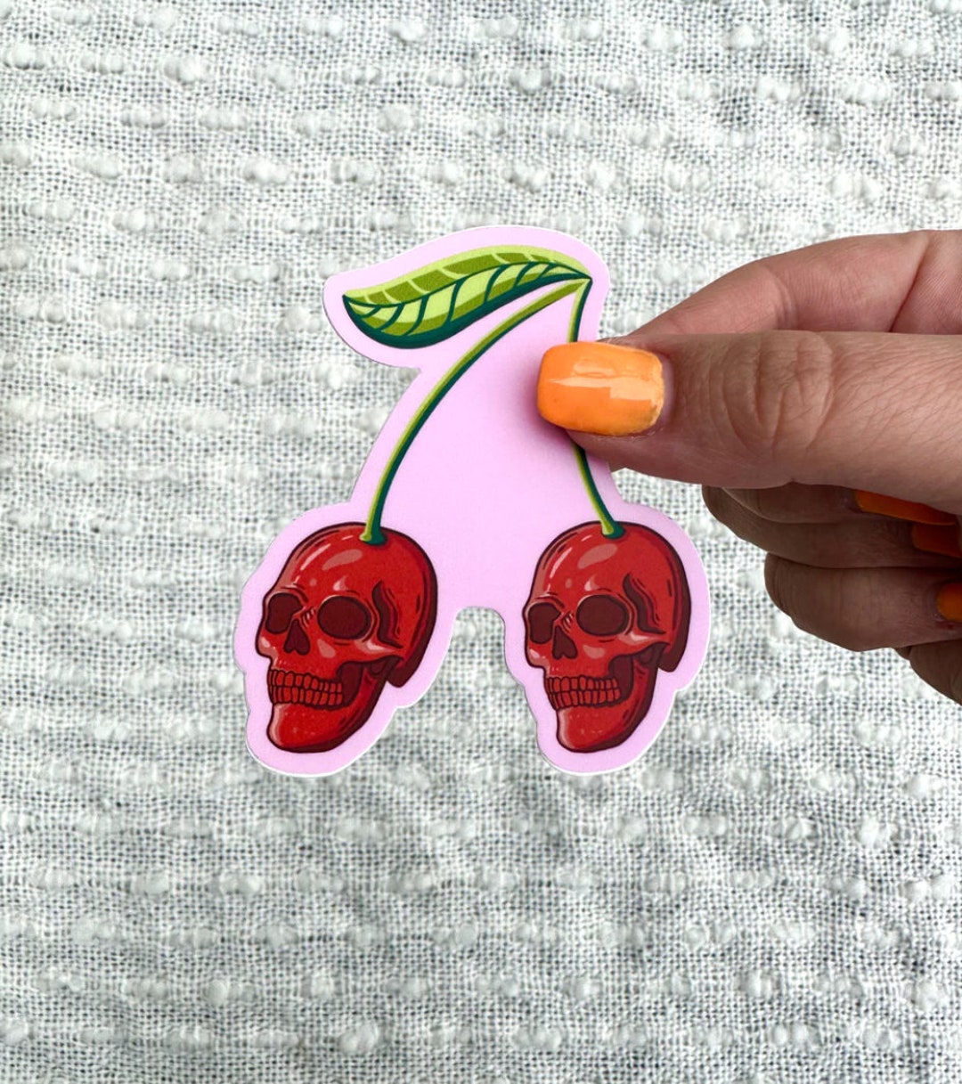 Cherry Skull Sticker, Fruit Sticker - Etsy