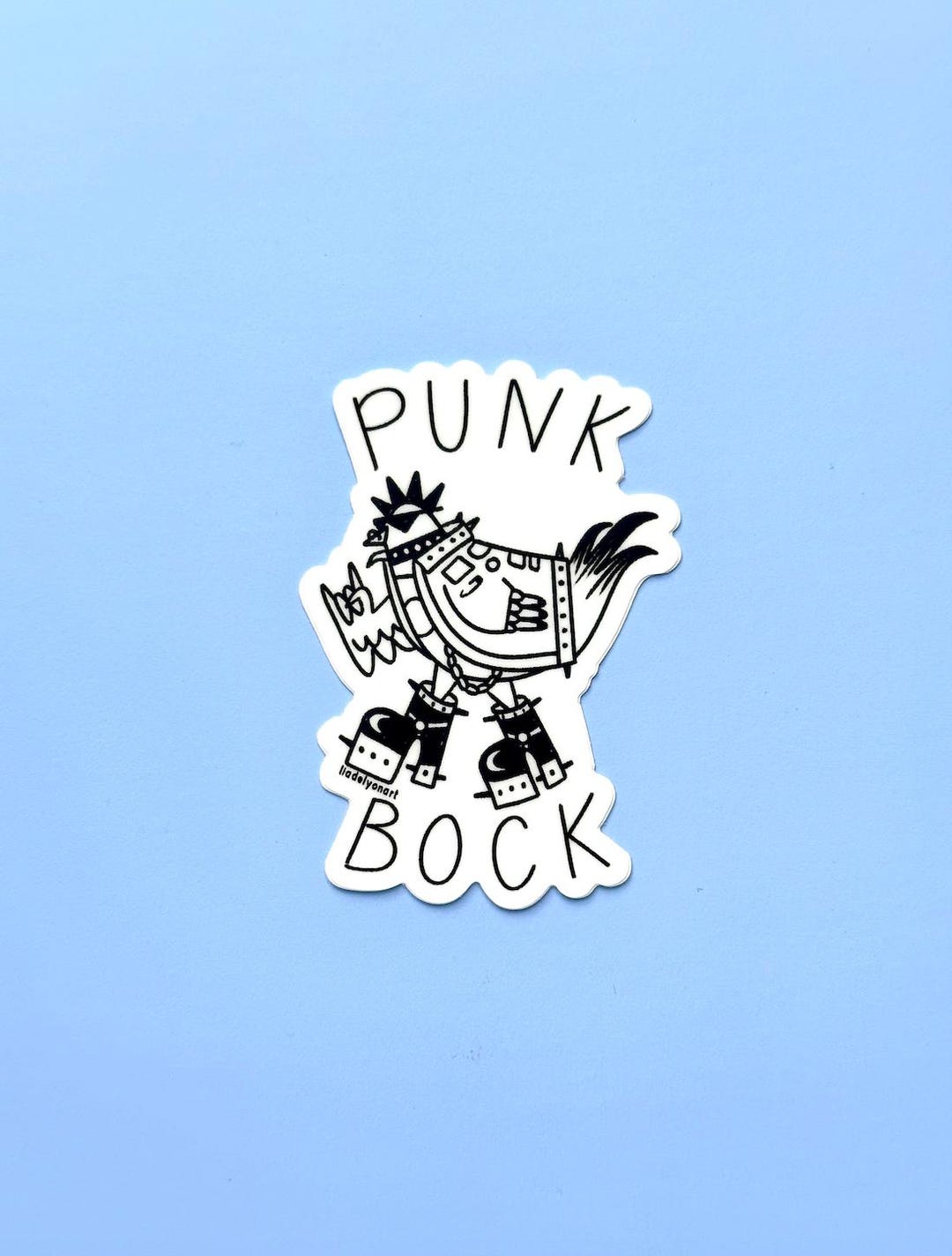 Punk Rock Chicken Water Bottle Sticker - Etsy
