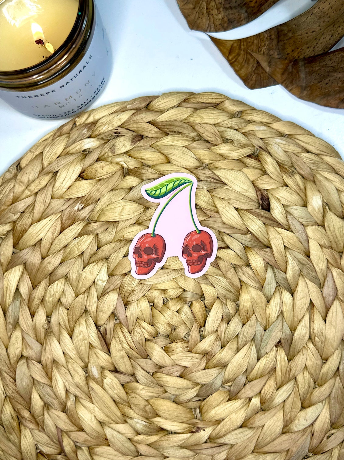Cherry Skull Sticker, Fruit Sticker - Etsy