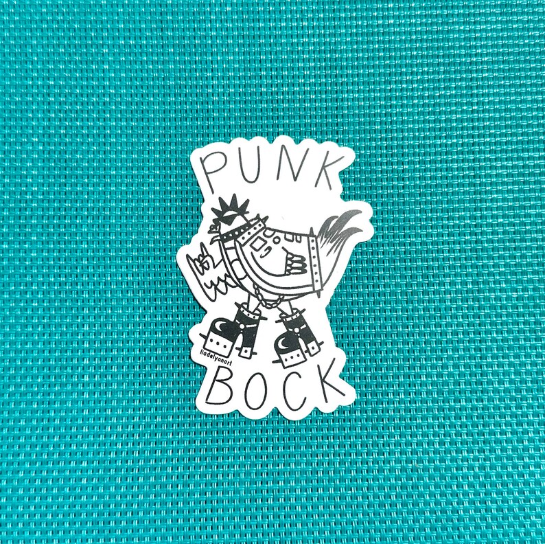 Punk Rock Chicken Water Bottle Sticker - Etsy
