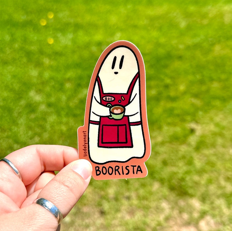 Ghost Coffee Barista Water Bottle Sticker - Etsy