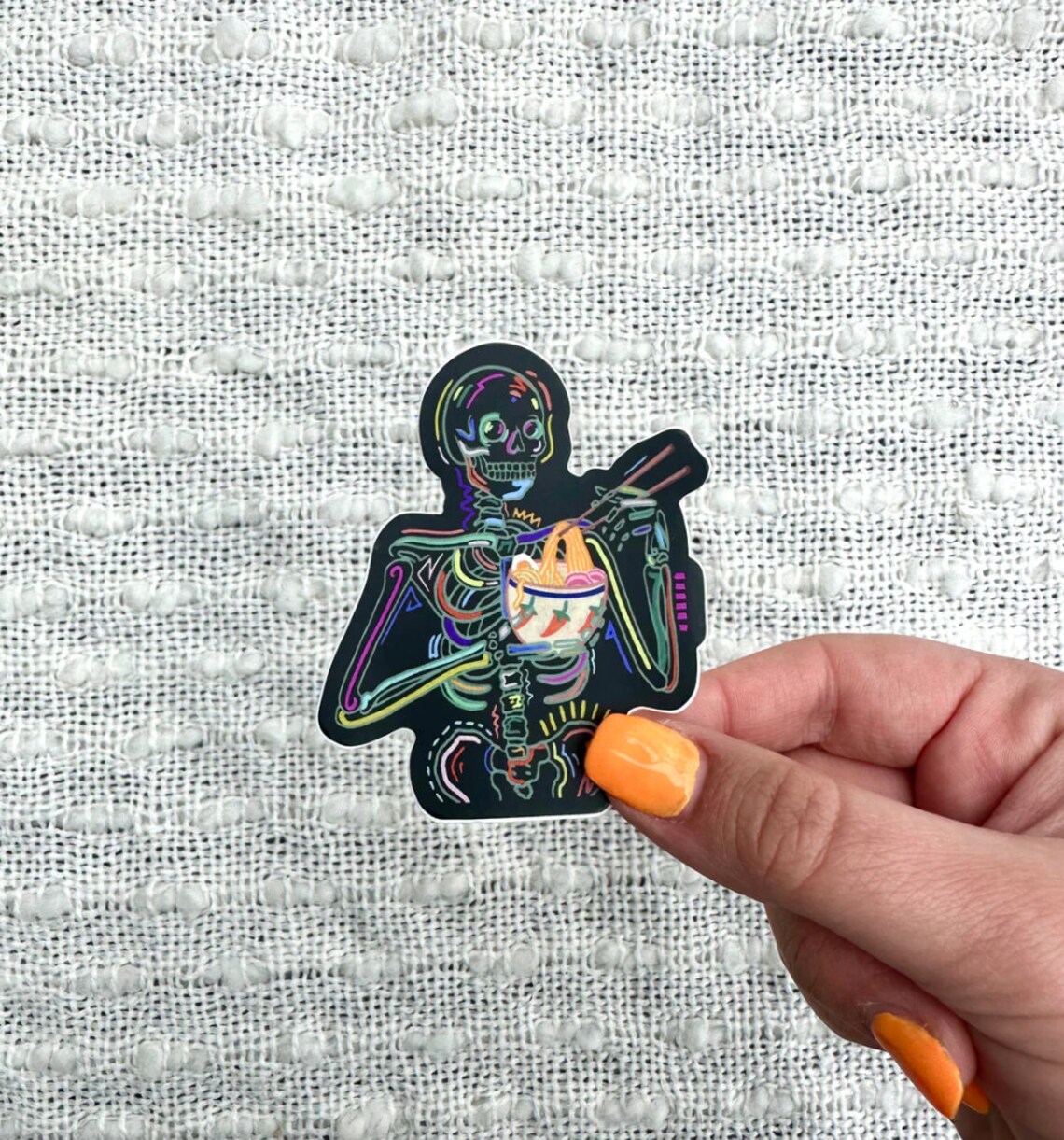 Ramen Noodle Skeleton Sticker - Etsy