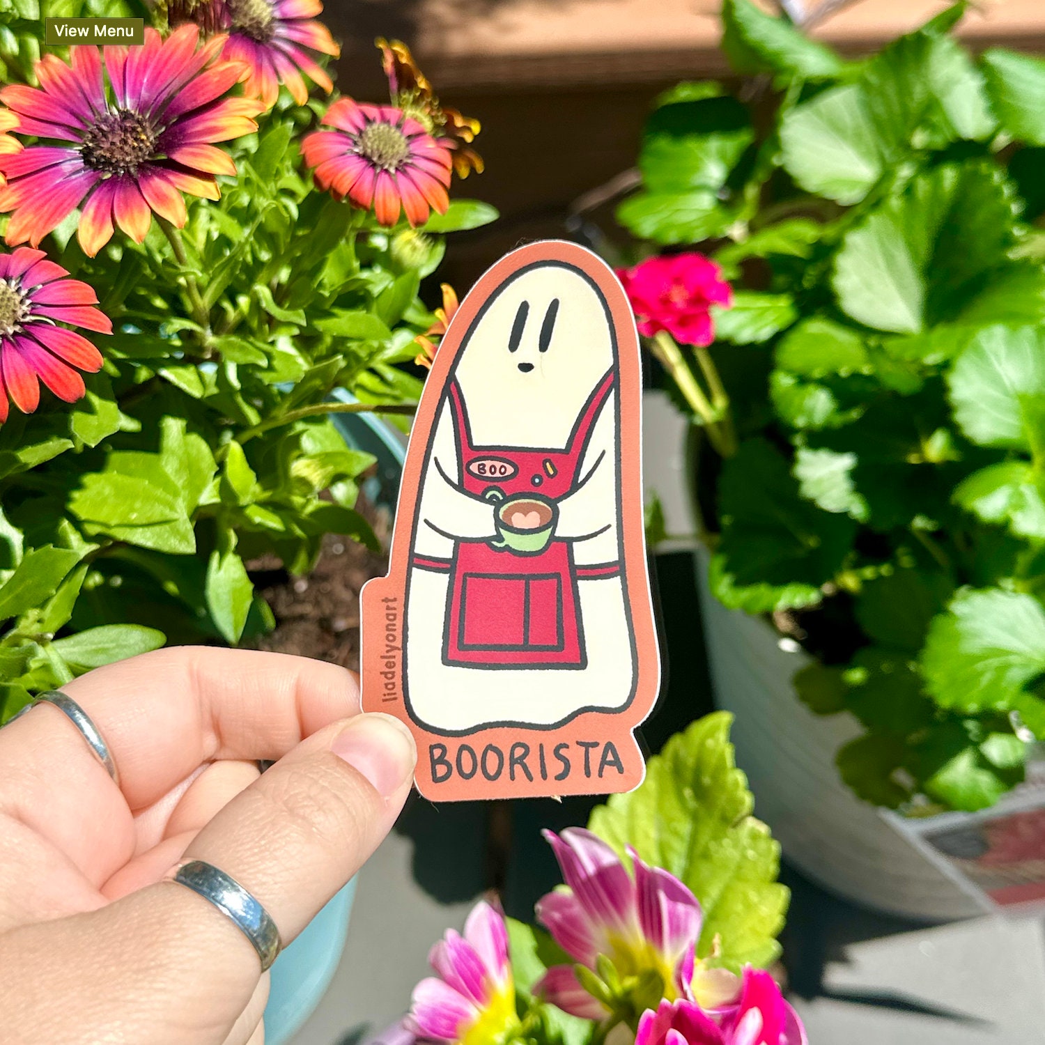Ghost Coffee Barista Water Bottle Sticker - Etsy
