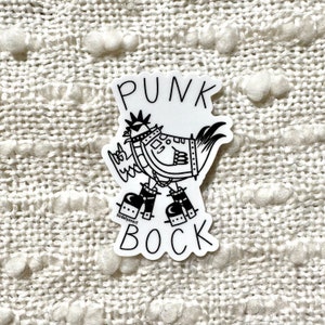 Punk Rock Chicken Water Bottle Sticker - Etsy