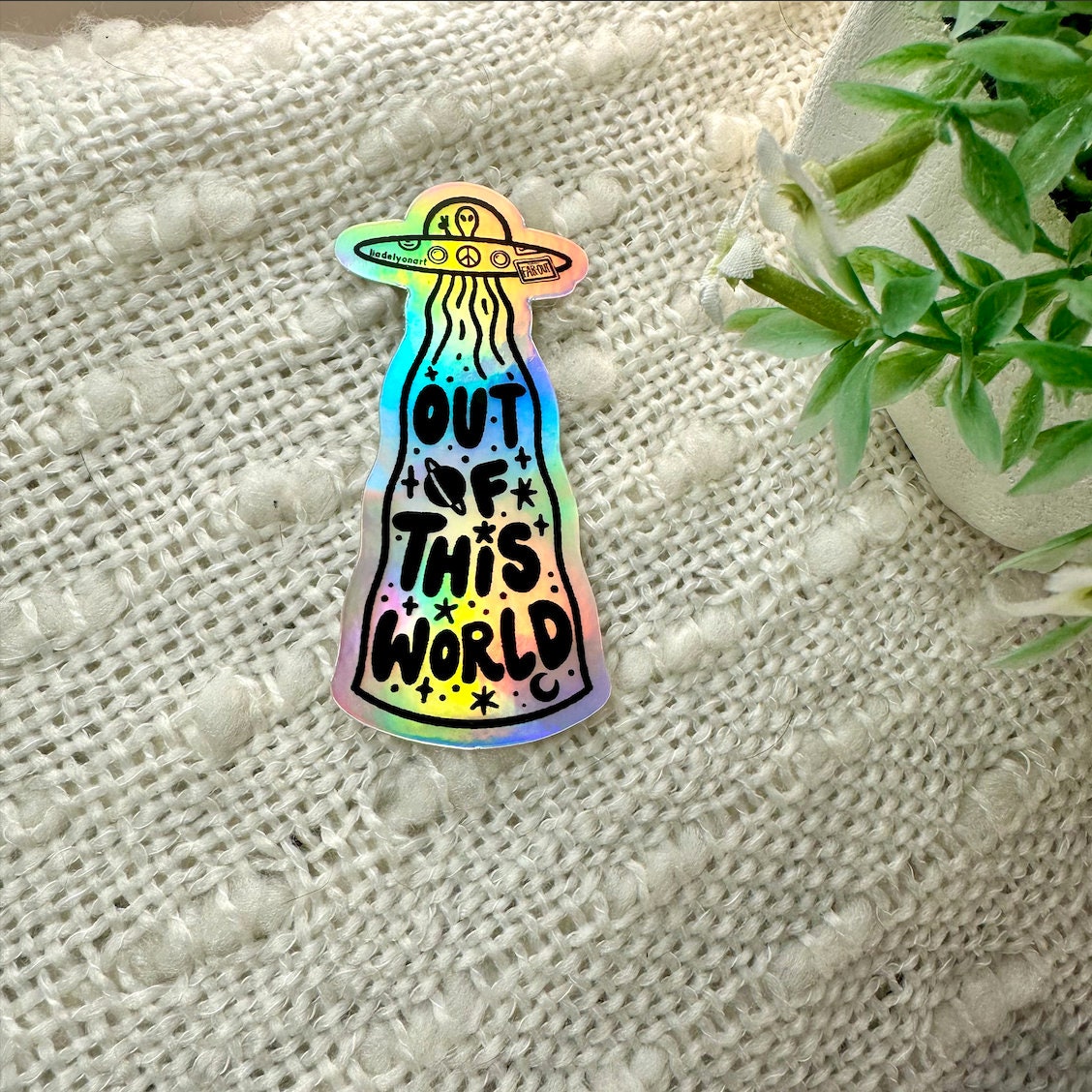 Alien UFO Out of This World Water Bottle Sticker - Etsy
