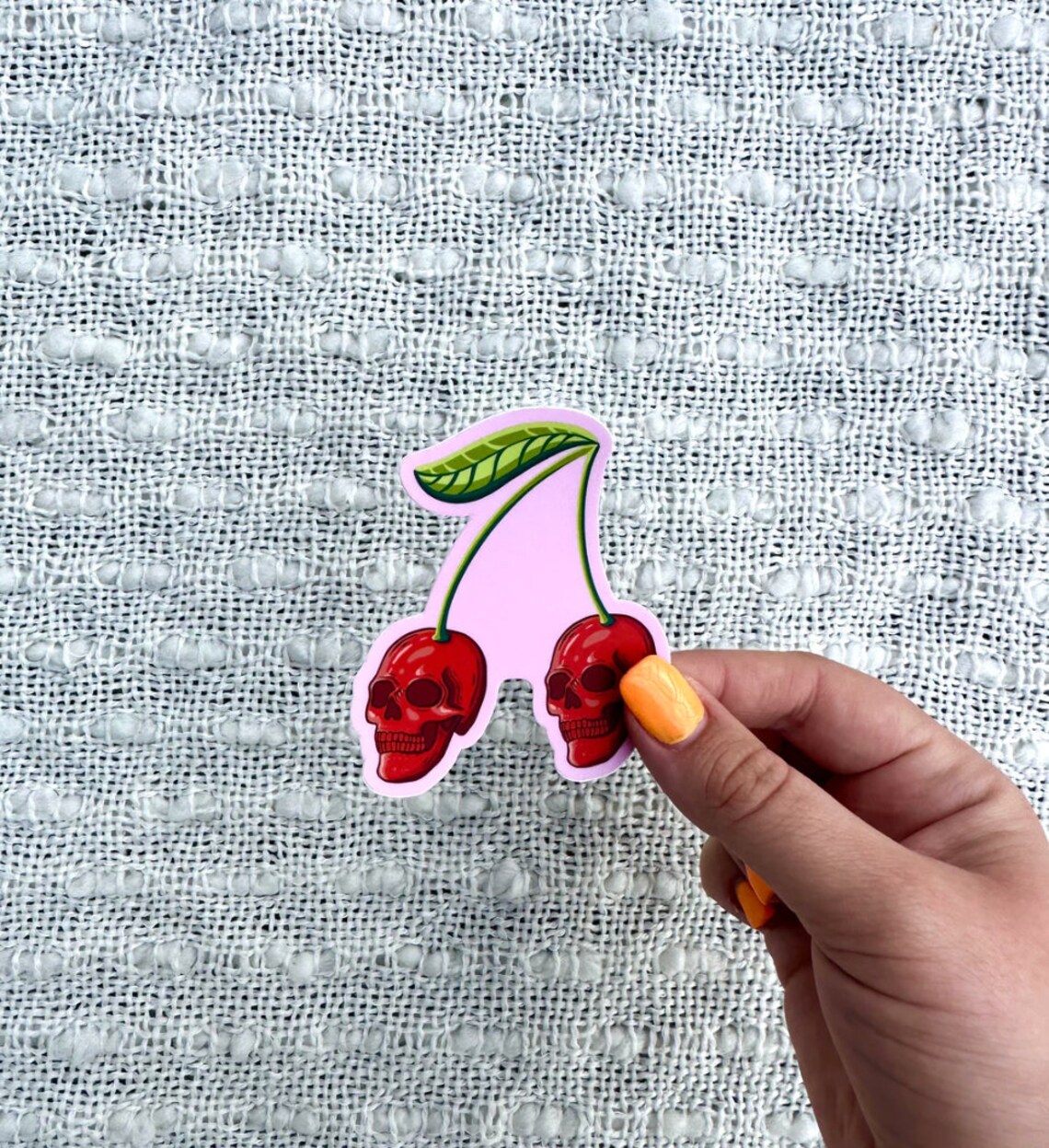 Cherry Skull Sticker, Fruit Sticker - Etsy