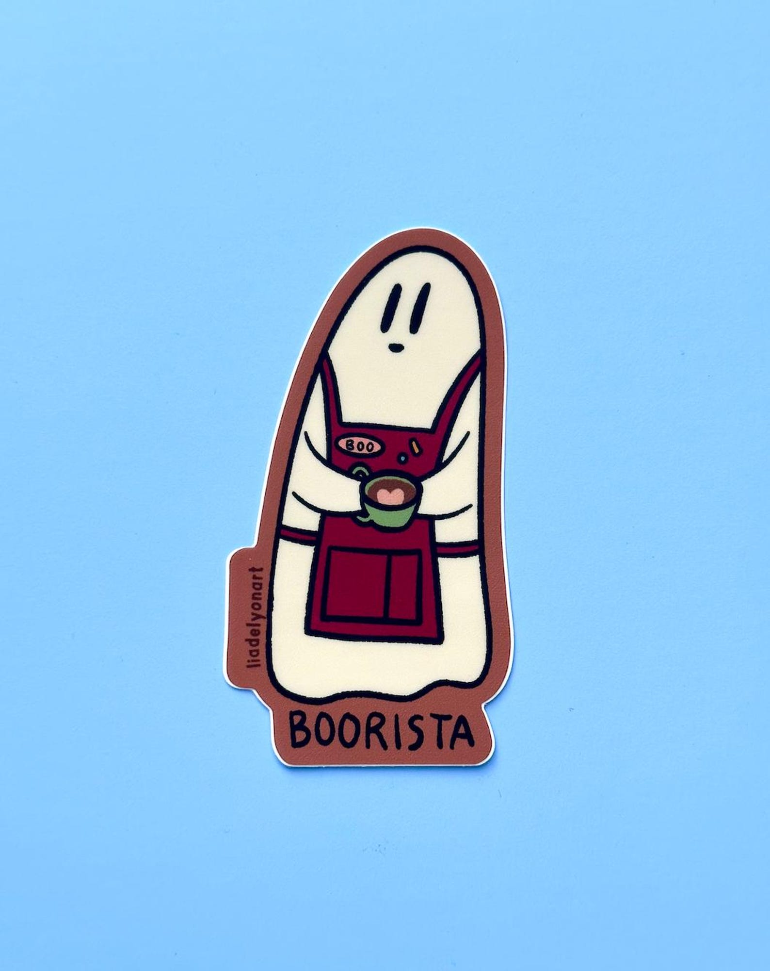 Ghost Coffee Barista Water Bottle Sticker - Etsy