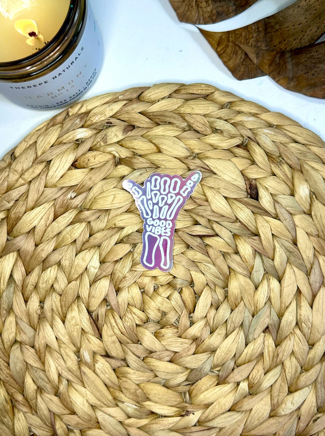 Good Vibes Shaka Holographic Skeleton Water Bottle Sticker - Etsy