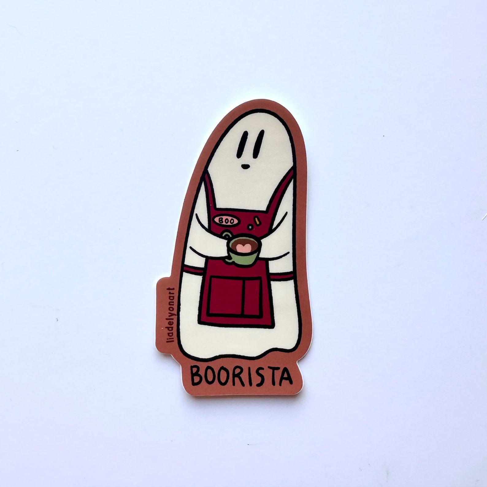 Ghost Coffee Barista Water Bottle Sticker - Etsy