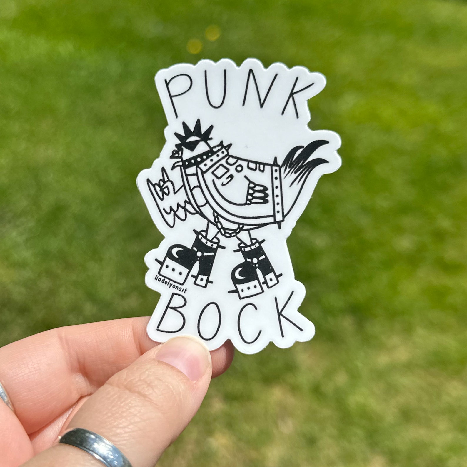 Punk Rock Chicken Water Bottle Sticker - Etsy