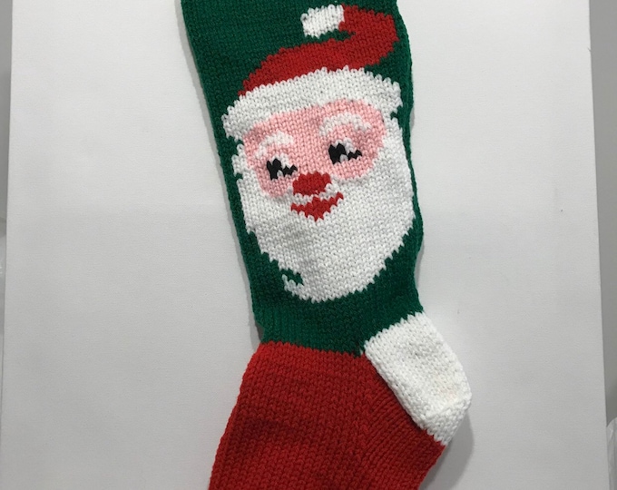 Santa Claus Hand-knit Christmas Stocking - Etsy