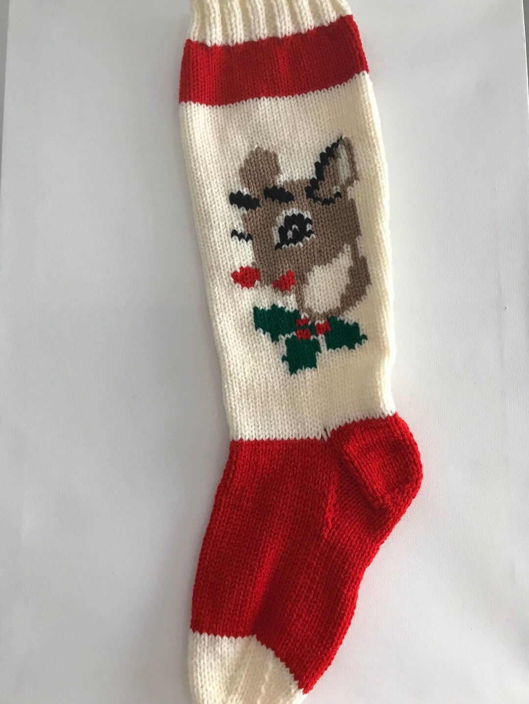 Rudolph - CREAM Background Rudolph the Red Nose Reindeer With a RED ...