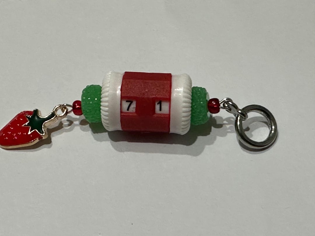 Red Beaded Row Counter With Strawberry - Etsy
