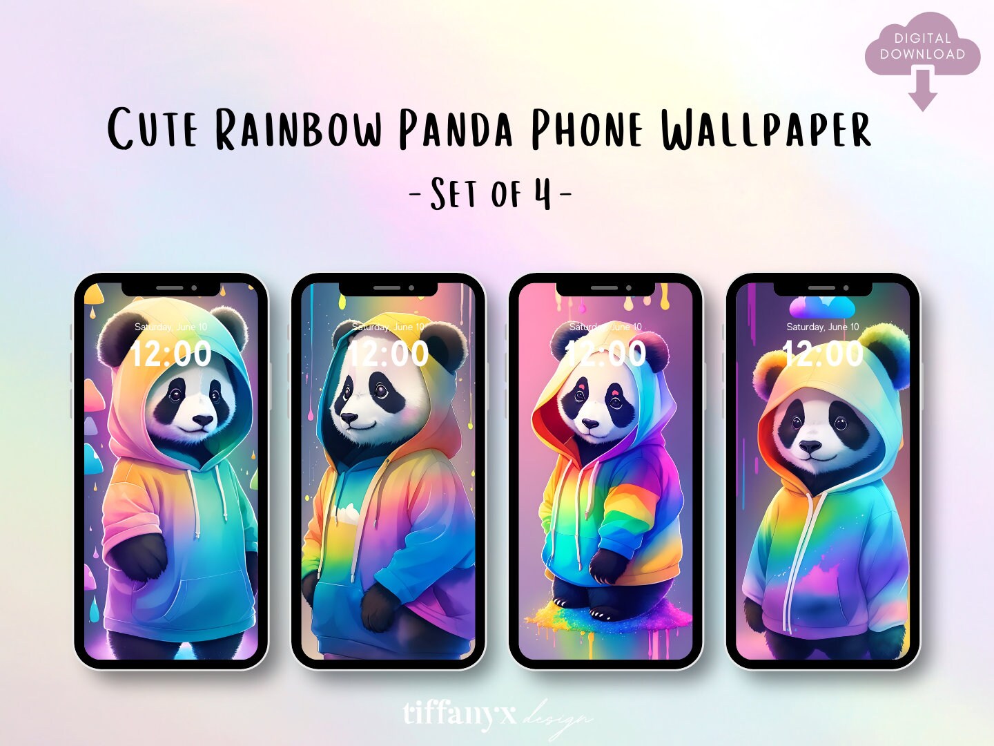 Colorful Panda Wallpaper