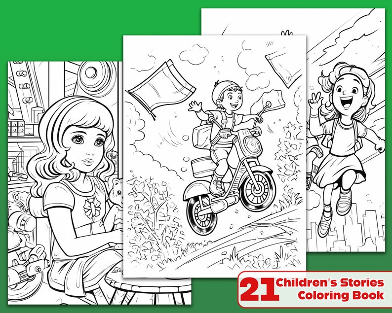 Children's Stories Coloring Book Coloring Book - Etsy
