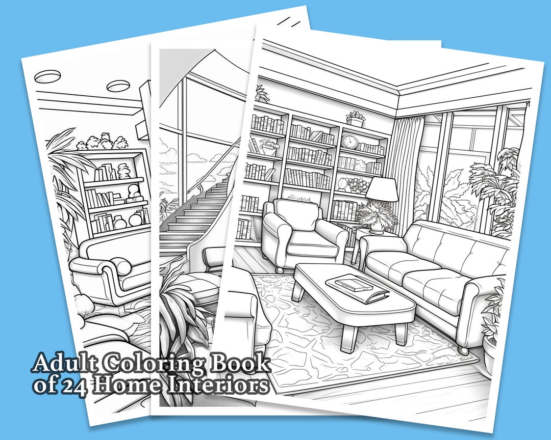 Home Interiors Coloring Book | Adult Coloring Book | Home Interiors ...