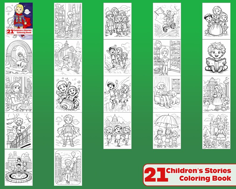 Children's Stories Coloring Book Coloring Book - Etsy