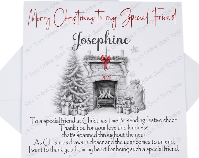 Special Friend Christmas Card, Personalised Christmas Card, Best Friend ...